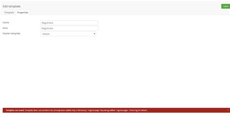 Cant Save Or Delete Template
