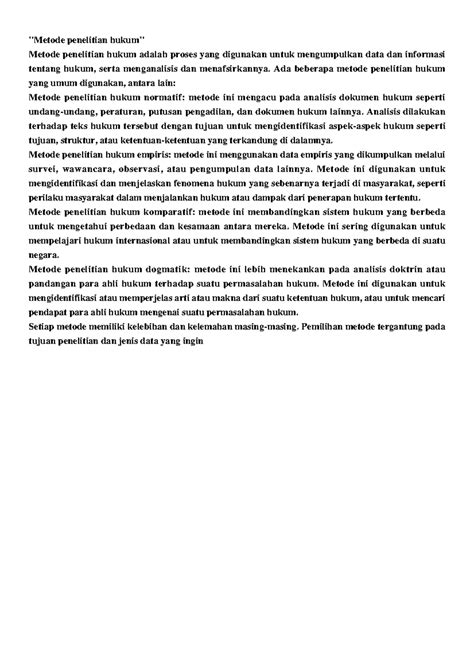 Metode Penelitian Hukum Metode Penelitian Hukum Metode Penelitian Hukum Adalah Proses Studocu