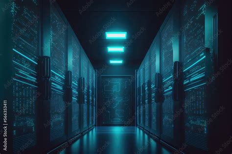 High Density Server Rack In Data Center Generative Ai Stock Illustration Adobe Stock