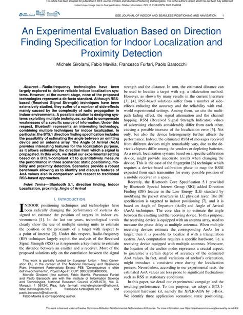 Pdf An Experimental Evaluation Based On Direction Finding