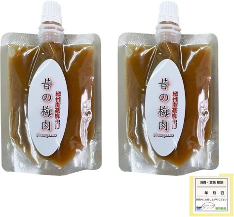 Amazon 深見梅店 無添加 昔の梅肉 パウチパック 100g 2個セット ねり梅 梅ペースト 梅肉 親切発送賞味期限ステッカー