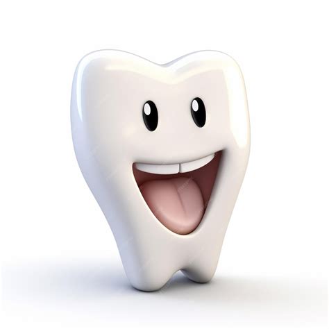 Premium Ai Image Tooth 2d Cartoon Illustraton On White Background