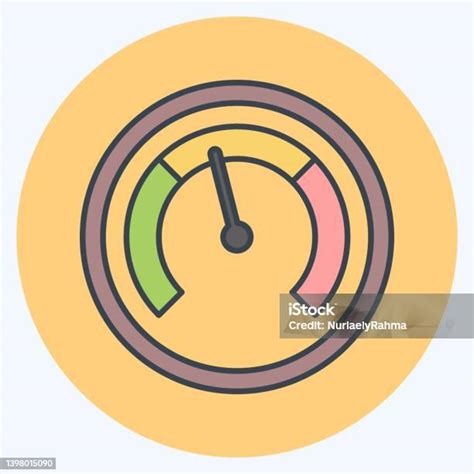 Speedometer Ikon Cocok Untuk Simbol Pendidikan Gaya Pasangan Warna