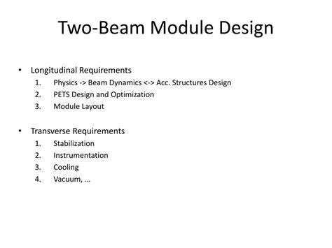 PPT The CLIC Two Beam Accelerator Module Requirements PowerPoint Presentation ID