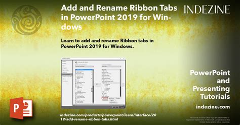 Add And Rename Ribbon Tabs In PowerPoint 2019 For Windows