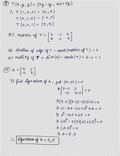 Solved 9 Consider The Following Linear Transformation From R3 To R2 Course Hero
