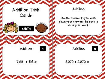 Addition Task Cards By Blair Wilkes Teachers Pay Teachers