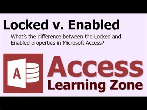 Microsoft Access Locked V Enabled What S The Difference YouTube