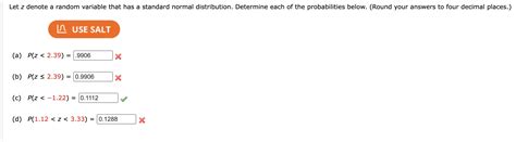 Solved Let Z Denote A Random Variable That Has A Standard Chegg Com