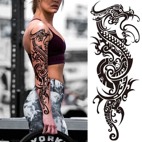 Briyhose Totem Fake Tattoo Sleeve For Men And Women Full Arm Tribal