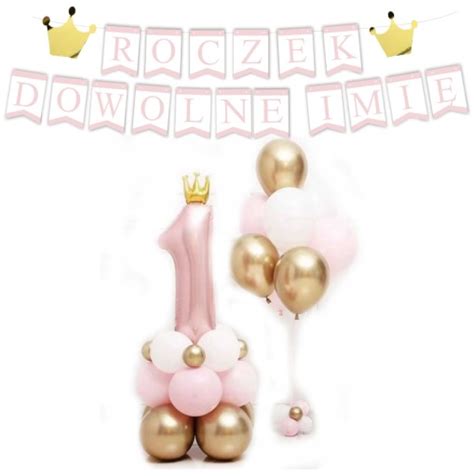 Balony Roczek dziewczynki Urodziny Cyfra 1 Różowa Cena Opinie