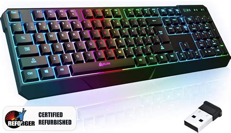 Restored Klim Chroma Rechargeable Wireless Gaming Keyboard Slim