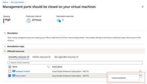 Resource Exemption In Azure Security Center Dr Ware Technology