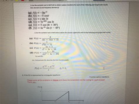 solved e the symbolic tool in matlab to obtain laplace