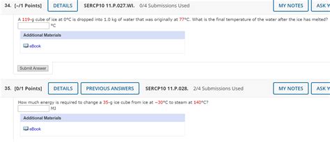 Solved 34 [ 1 Points] Details Sercp10 11 P 027 Wi 0 4