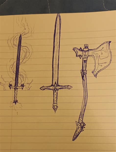 Drew Some Weapons In Class Scrolller