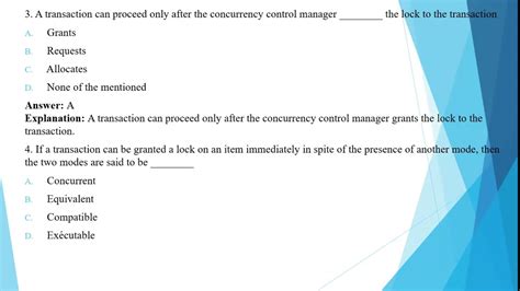 Mcq On Concurrency Control And Recovery System In Rdbms Youtube