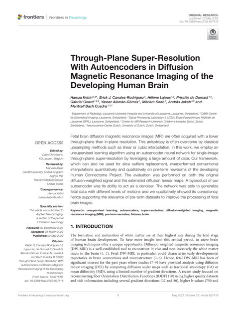 PDF Through Plane Super Resolution With Autoencoders In Diffusion