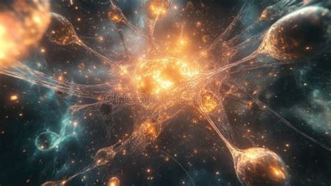 Bright Neural Network With Glowing Connections Stock Image Image Of