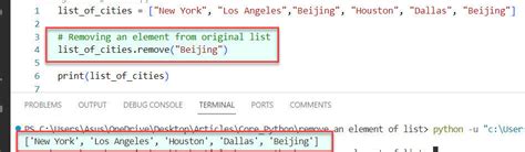 How To Remove An Element From A List In Python