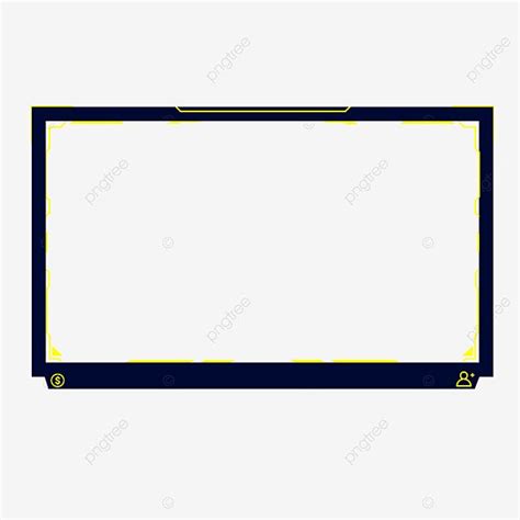 Game Streamer Vector Art PNG Blue And Yellow Gaming Frame For Streamer
