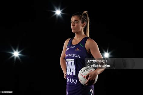 Lara Dunkley Poses During The Firebirds Super Netball 2023 Headshots