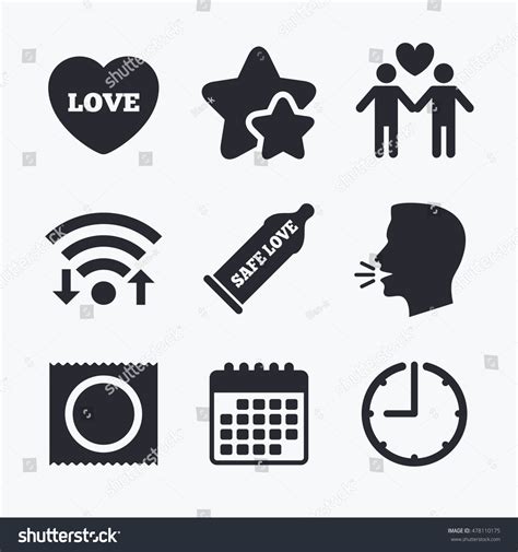 Condom Safe Sex Icons Lovers Gay Stock Vector Royalty Free 478110175