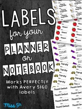 Labels For Your Teaching Planner Notebook By Miss Th TPT