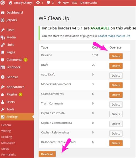 How To Clean Up Your WordPress Database Simply Sherryl