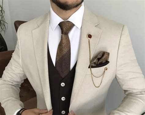 Ivory Men Suits Suits For Men Three Piece Wedding Suit Formal Fashion