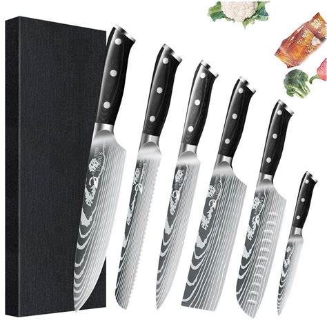 Mdhand Messer Set Set 6 Tlg Edelstahl Messerset 6 Teiliges