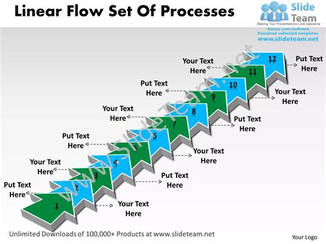 ppt linear flow set of pocesses business power point templates ppt