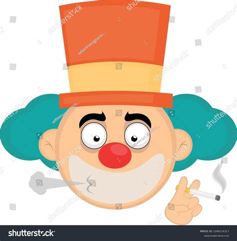 Vector Illustration Face Clown Cartoon Smoking Stock Vector Royalty
