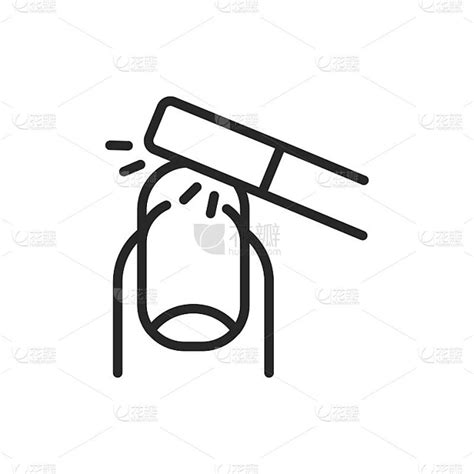锯指甲颜色线图标。孤立的向量元素。素材 花瓣网