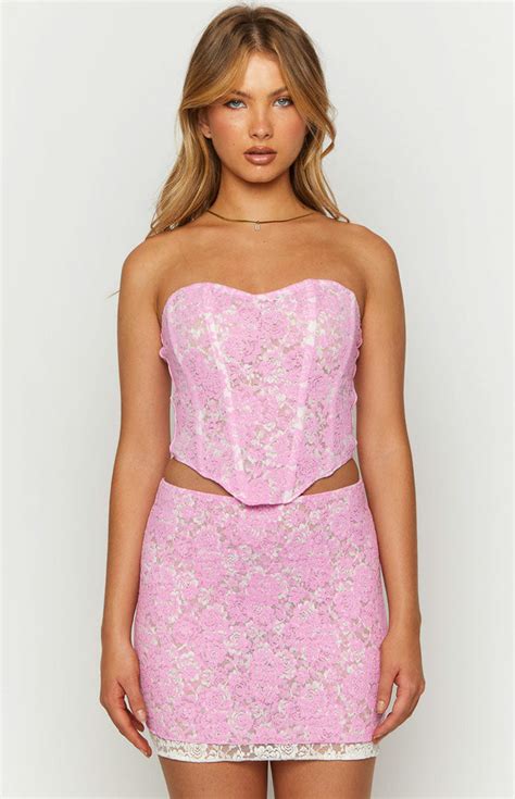 Jem Pink Lace Mini Skirt Beginning Boutique Us