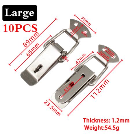 10pcs Cabinet Boxes Spring Loaded Toggle Lock Clasp Boxes Latch Catch