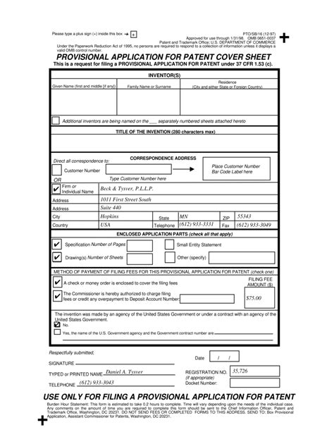 Provisional Patent Cover Sheet Complete With Ease Airslate Signnow