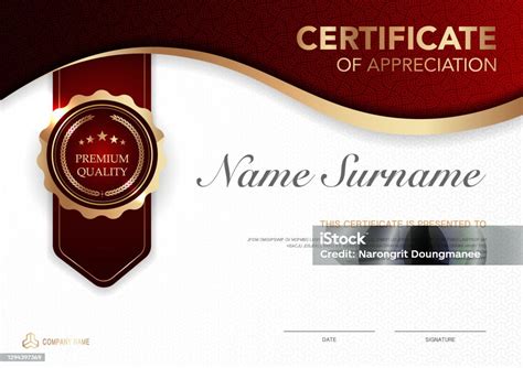 인증서 템플릿 레드 와 골드 럭셔리 스타일 이미지 기하학적 현대 디자인의 졸업장 Eps10 벡터 0명에 대한 스톡 벡터 아트 및 기타 이미지 Istock