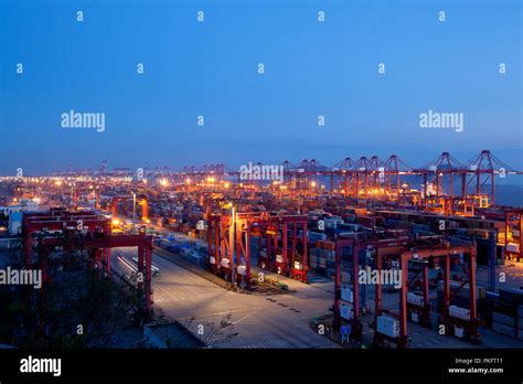 On The Ocean Container Terminal Stock Photo Alamy