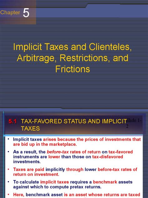 Implicit Taxes Arbitrage Restrictions And Frictions Pdf Municipal