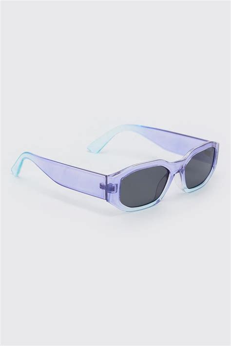 Plastic Angled Rectangle Sunglasses Boohoo