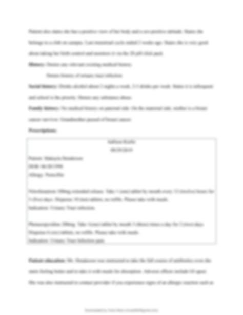 Solution Assignment 52 Shadow Health Focused Exam Uti With Antibiotic