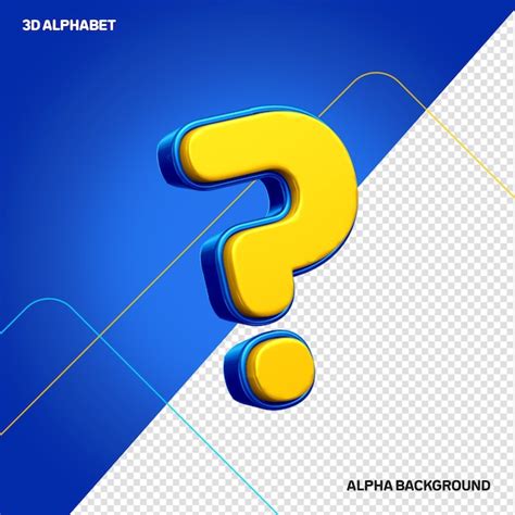 Signo de interrogación amarillo 3d con símbolo azul Archivo PSD Gratis