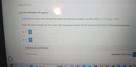 Solved Calculate The Mean And Standard Deviation Of A Chegg