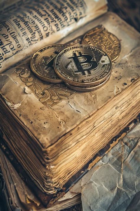 Enigmatic Bitcoin On Ancient Manuscript A Blend Of Old And New Currency