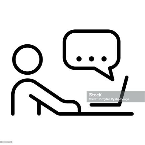 비즈니스 사람들은 흰색으로 격리된 벡터 아이콘을 간략하게 설명합니다 웹 및 Ui 디자인 모바일 앱 및 인쇄 제품을 위한 랩톱