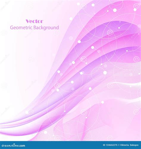 Abstract Geometric Background With Connected Lines Circles And Dots Stock Vector