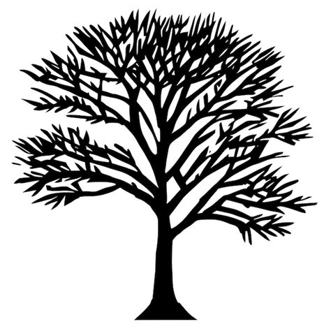 Premium Vector Tree Branches Silhouette With Leaves