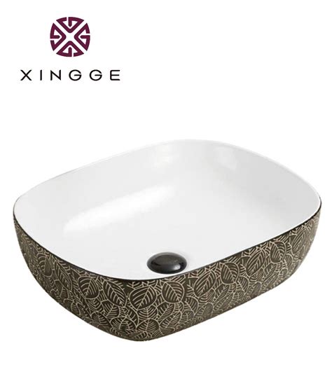 Elliptical Design Leaf Pattern Decoration Bathroom Hand Washing Art