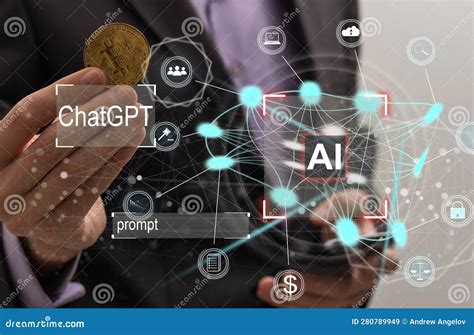 Businessman Touching The Brain Working Of Artificial Intelligence Ai Automation Predictive